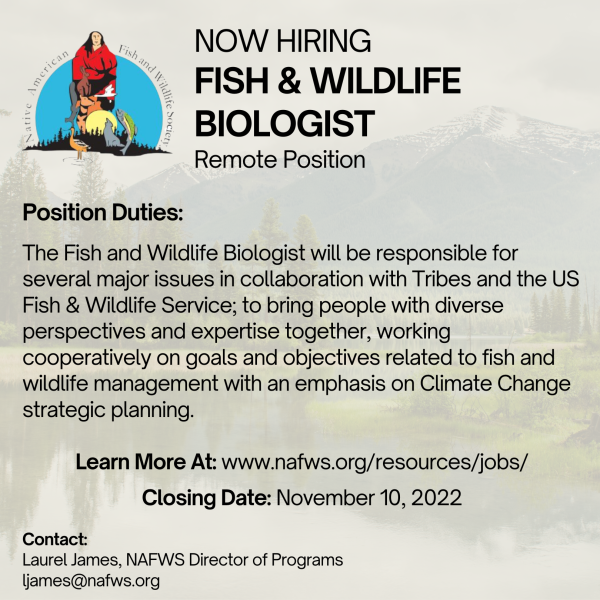WE ARE HIRING: Fish and Wildlife Biologist Job Vacancy - Native ...