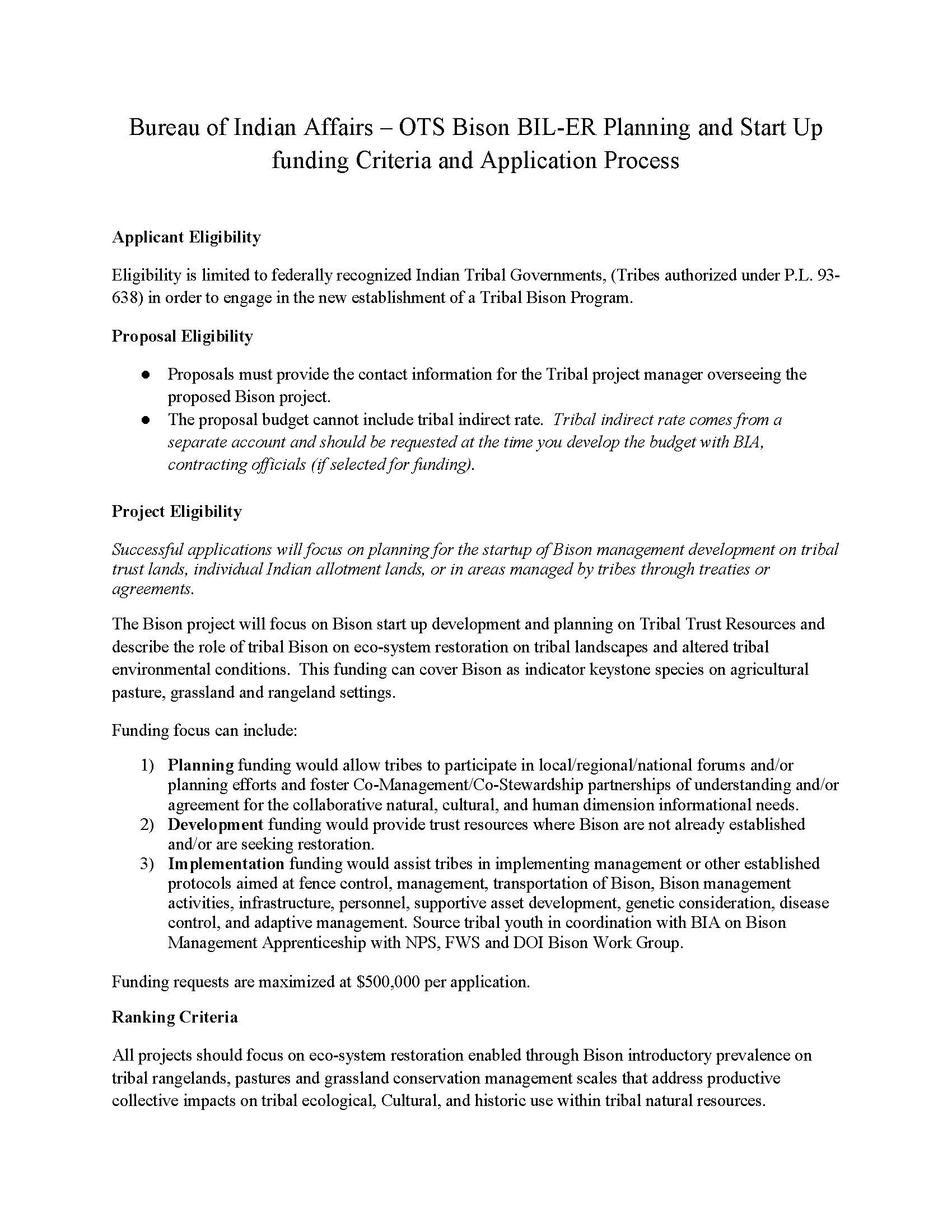 Request for Proposal (RFP) for Bureau of Indian Affairs (BIA), Bison ...