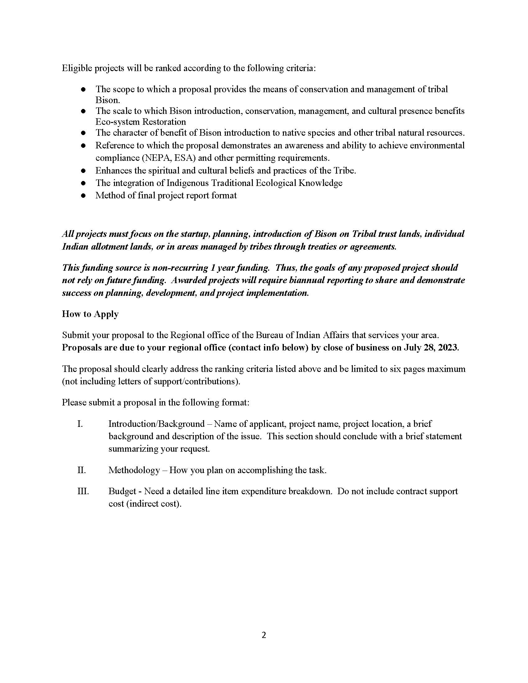 Request for Proposal (RFP) for Bureau of Indian Affairs (BIA), Bison ...