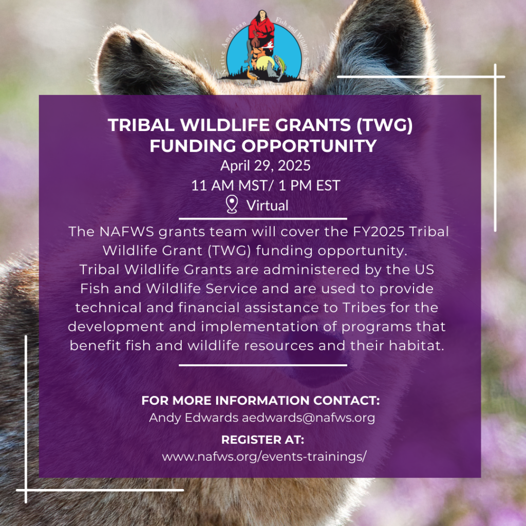 Tribal Wildlife Grants (TWG) Funding Opportunity - Native American Fish ... Tribal Wildlife Grants (TWG) Funding Opportunity - Native American Fish ...
