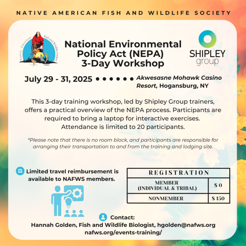 NEPA 3-Day Workshop - Native American Fish and Wildlife Society