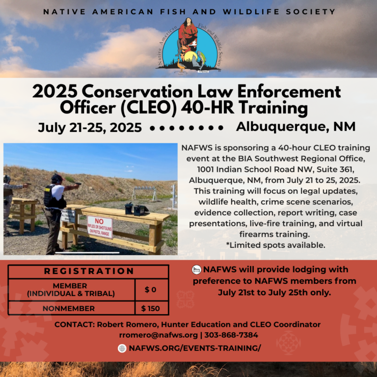40-hour CLEO Training - Native American Fish and Wildlife Society